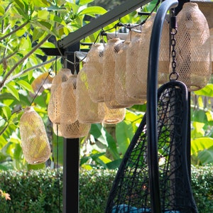 Outdoor Lighting Set - Bamboo Pendant String Lights Weatherproof ...