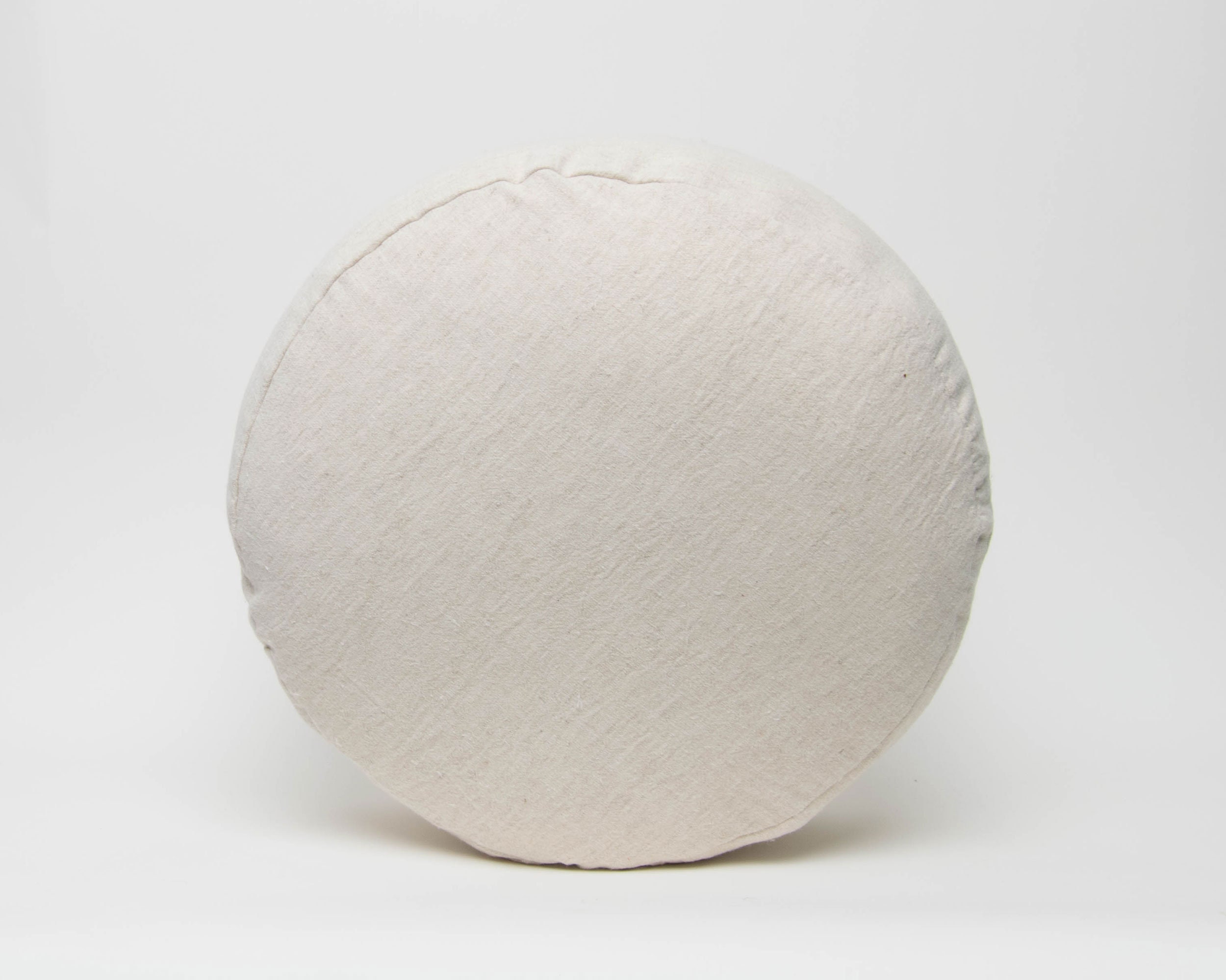 100% Hemp Zafu Zen Cushion, Small Pouf / Pouffe, Oatmeal Round Zazen ...