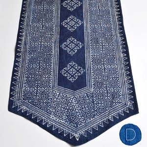 Handwoven Hmong Indigo Batik Table Runner Handwoven Hill Tribe Cotton ...