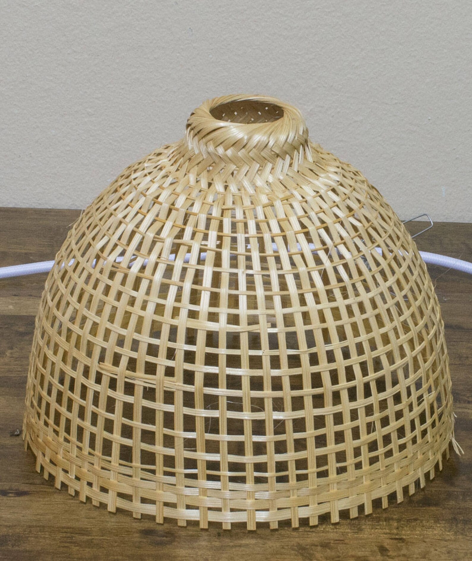 Small Woven Bamboo Pendant Lampshade – Rustic Basket Light - Etsy