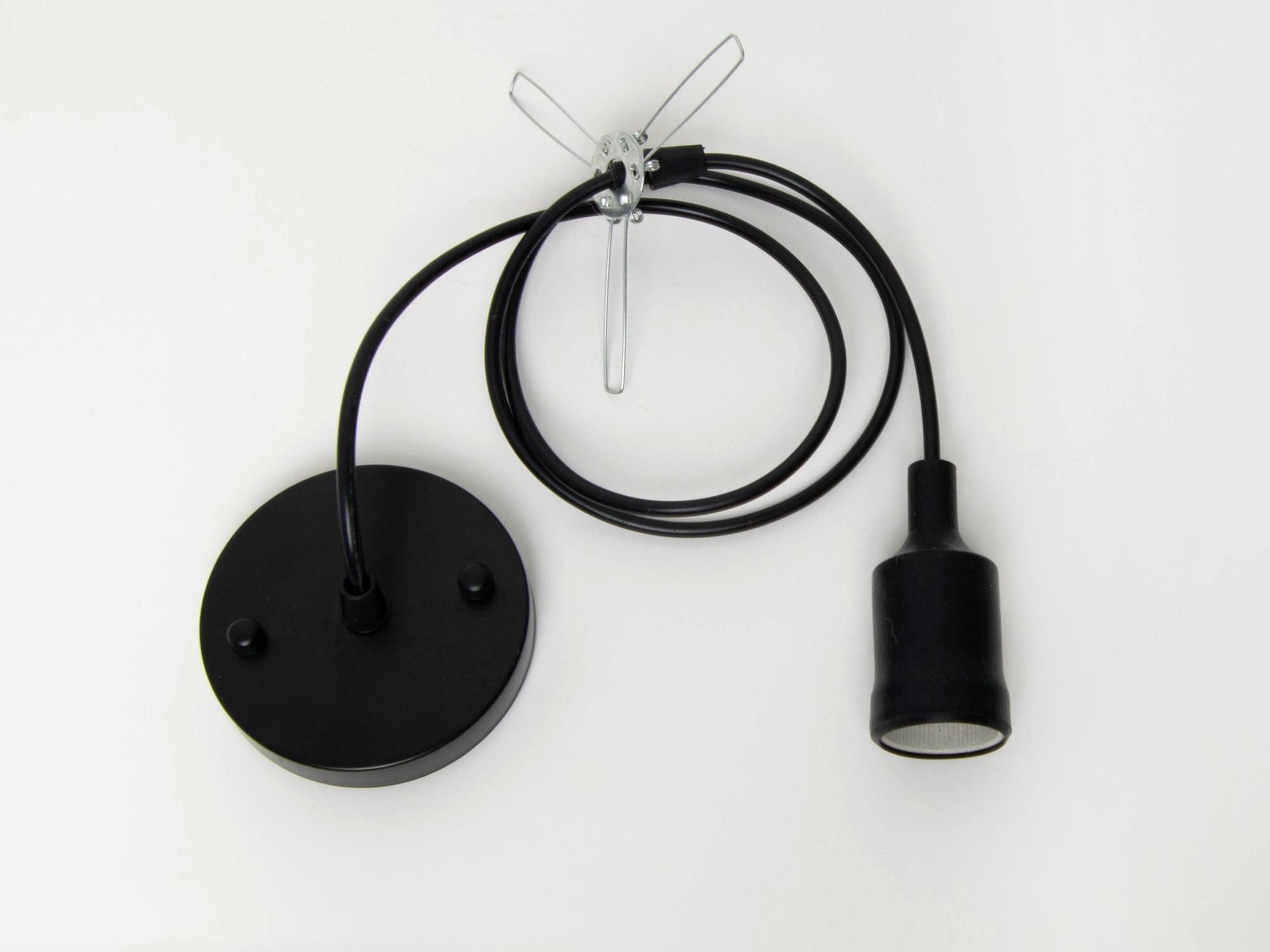 Pendant Light Cable Set – Natural Wood, White, Black, Hardwired Canopy ...