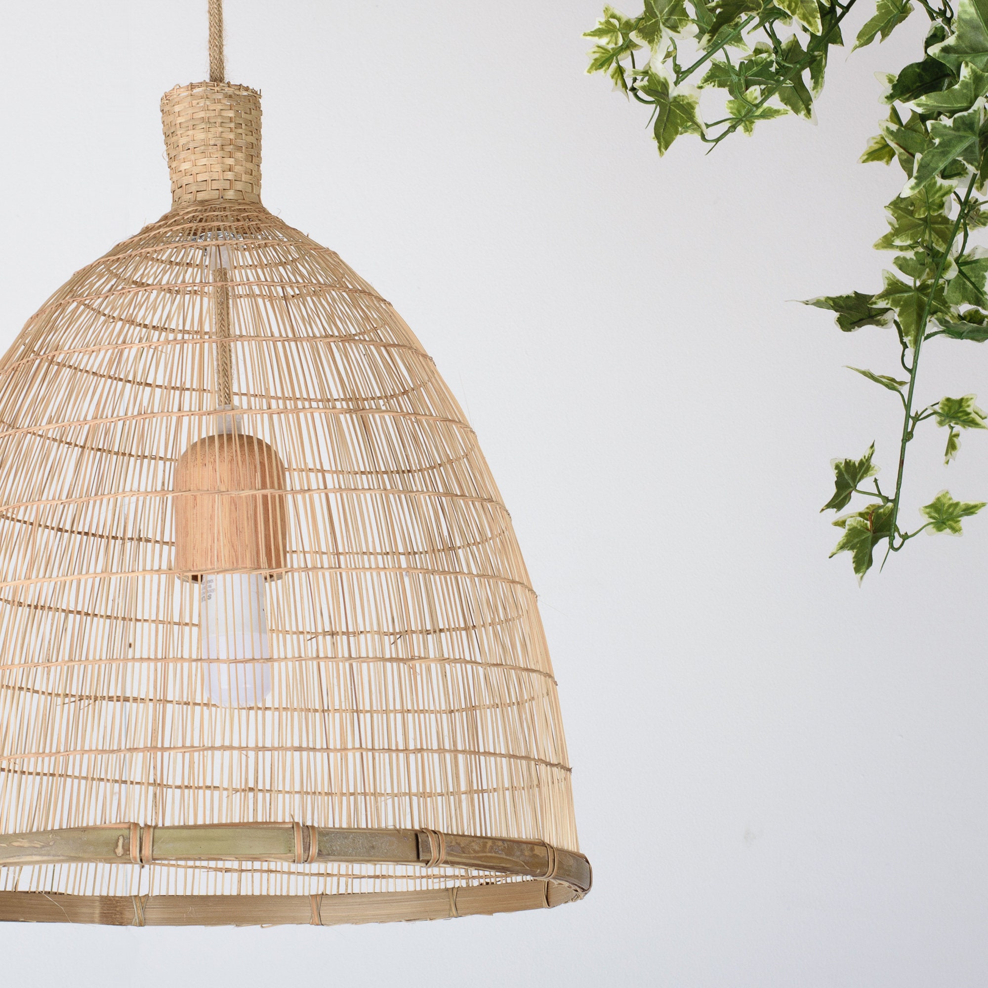 Natural Bamboo Light Handmade Bamboo Pendant Lamp / Hanging - Etsy UK