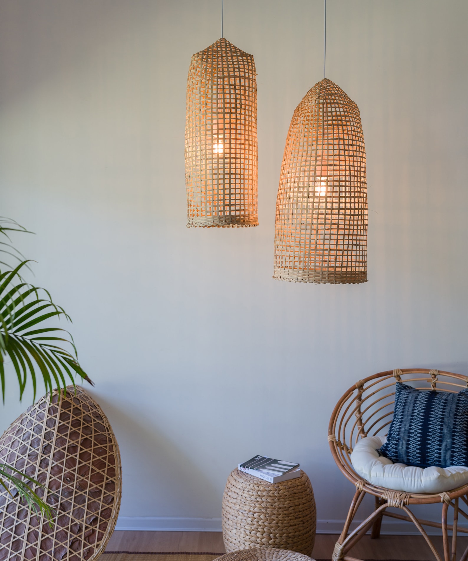 Tall Woven Repurposed Fish Trap Pendant Light Shade, Artisan Light ...