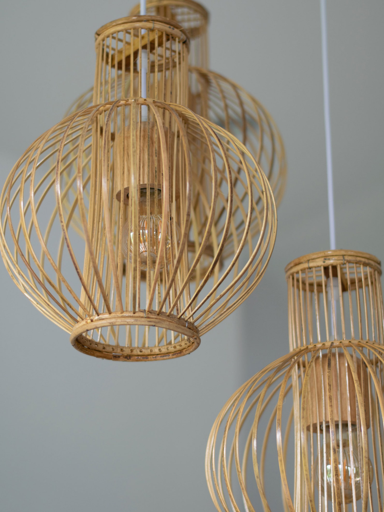 Bamboo Rattan Pendant Light Handmade Wood Basket Lamp - Etsy