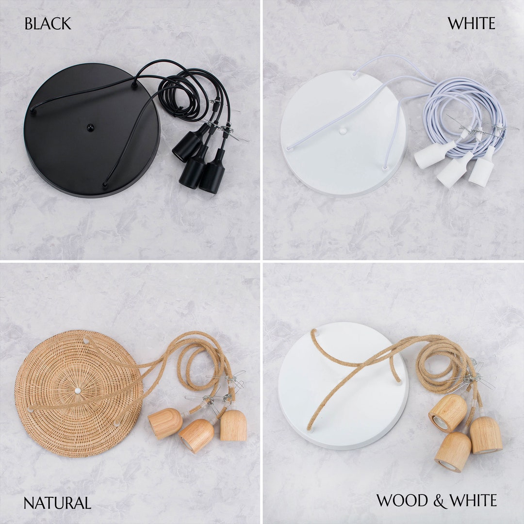 Triple Cluster Pendant Kit Cable Set for Pendant Lights Rattan & Rope ...