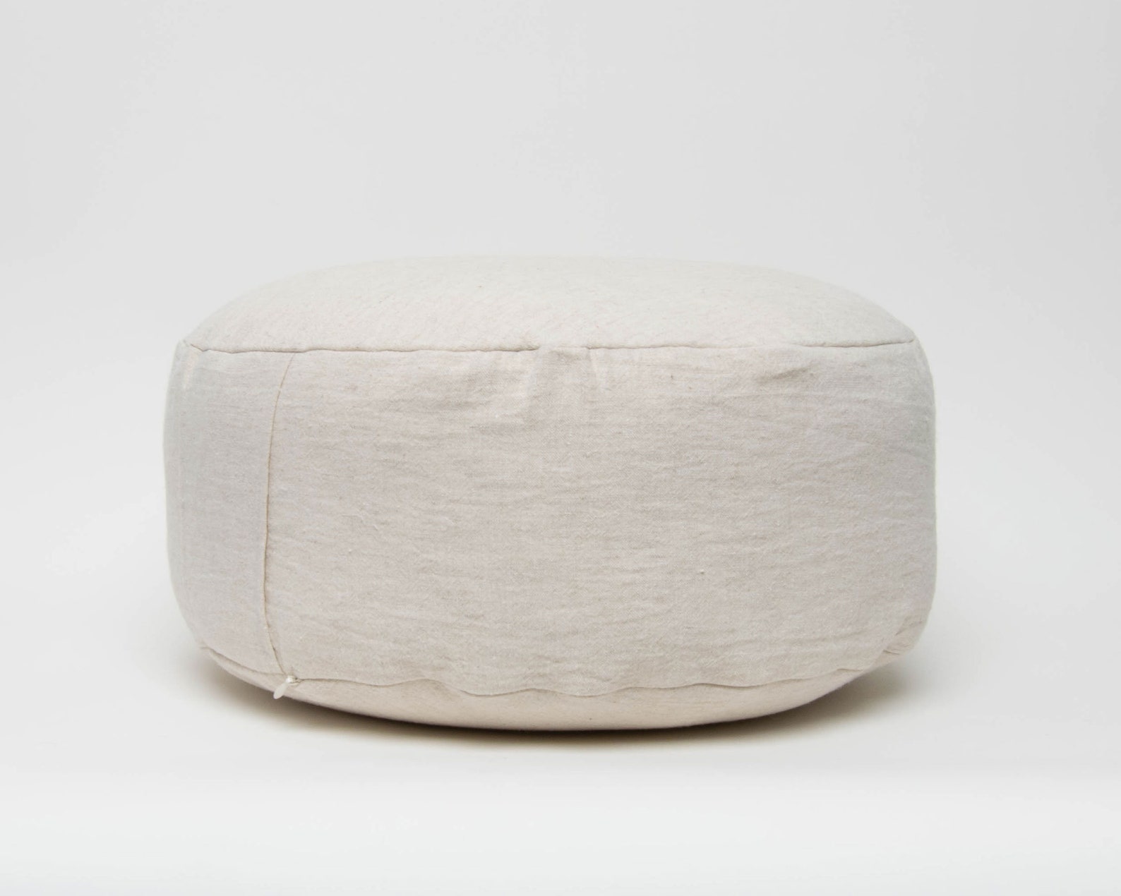 100% Hemp Zafu Zen Cushion, Small Pouf / Pouffe, Oatmeal Round Zazen ...