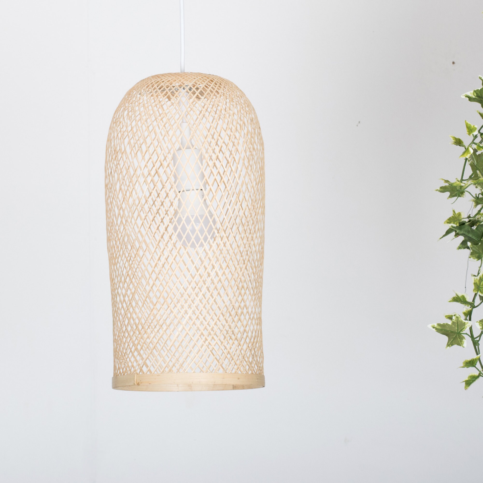 Natural Bamboo Light Handmade Woven Pendant Lamp / Hanging | Etsy
