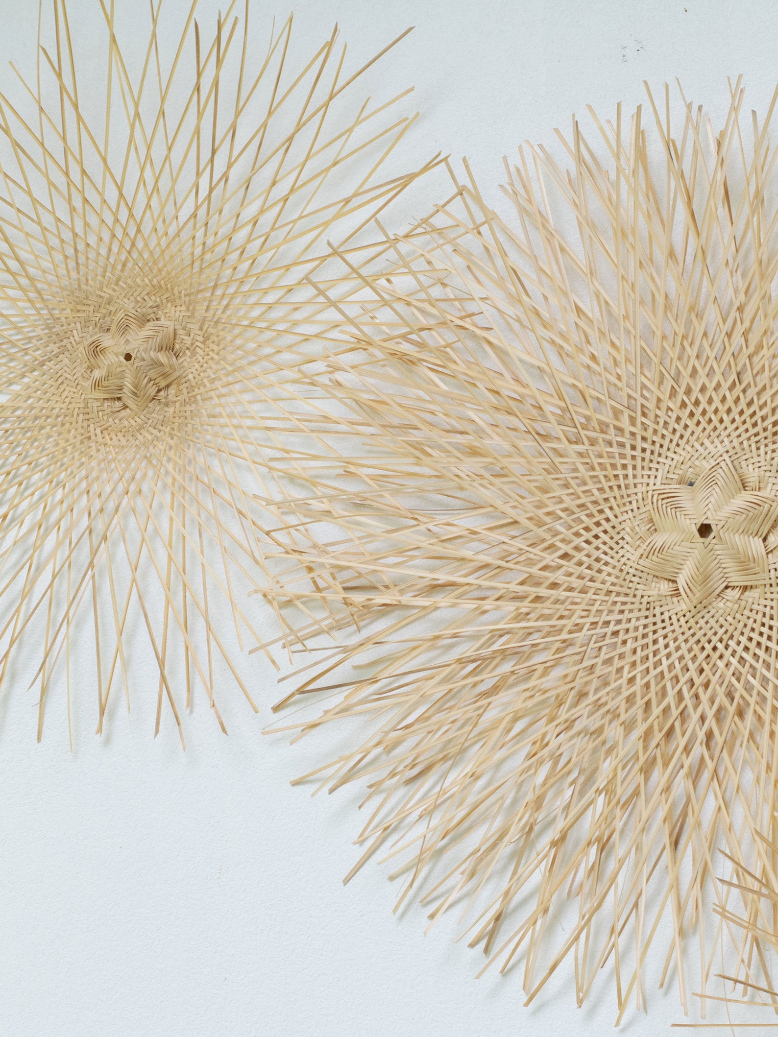 Set of 3 Hand Woven Bamboo Wall Decor Round Circle Thatched - Etsy