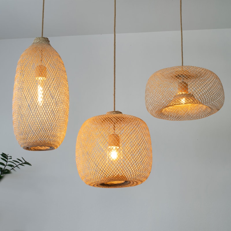 Small Bamboo Ceiling Lamp - Etsy