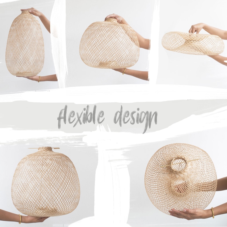 SET B Triple Drop Hang 3 Bamboo Pendants Ceiling Plate | Etsy