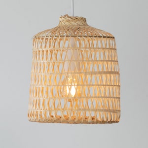 Handwoven Bamboo Pendant Light Set – Triple Drop Cluster, Thai Fishing ...