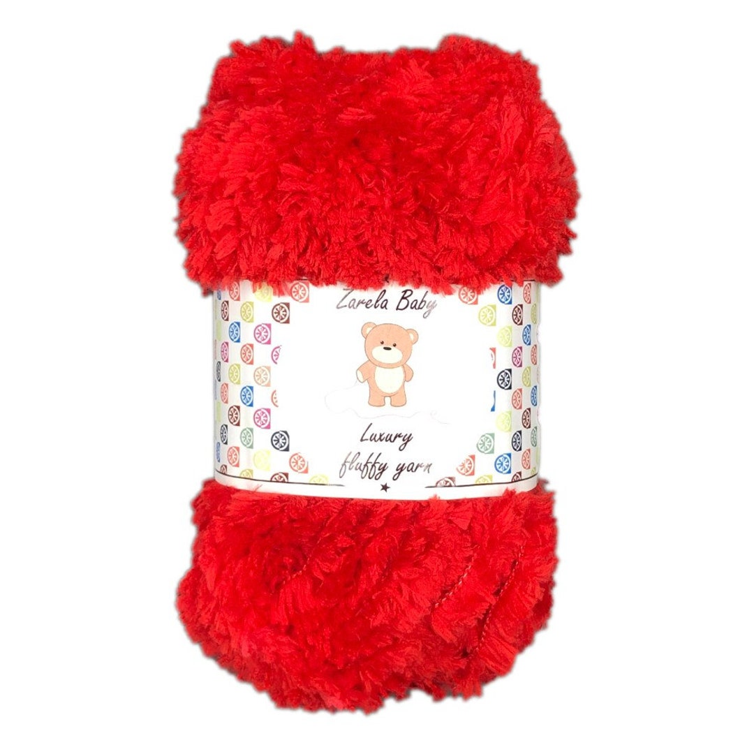 Zarela Baby Luxury Fluffy Yarn Wool 50g 12 Red - Etsy