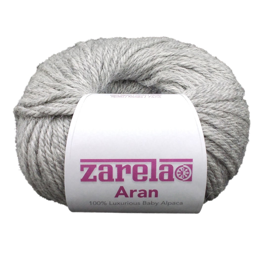 Zarela ARAN *super Soft* 100% Luxurious Baby Alpaca Yarn Wool - Silver ...
