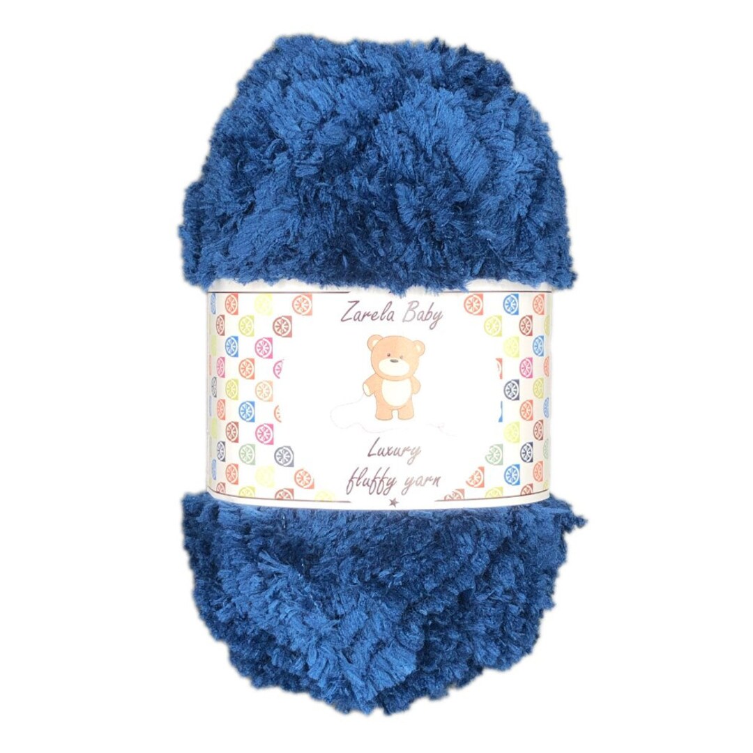 Zarela Baby Luxury Fluffy Yarn Wool 50g 18 Navy - Etsy