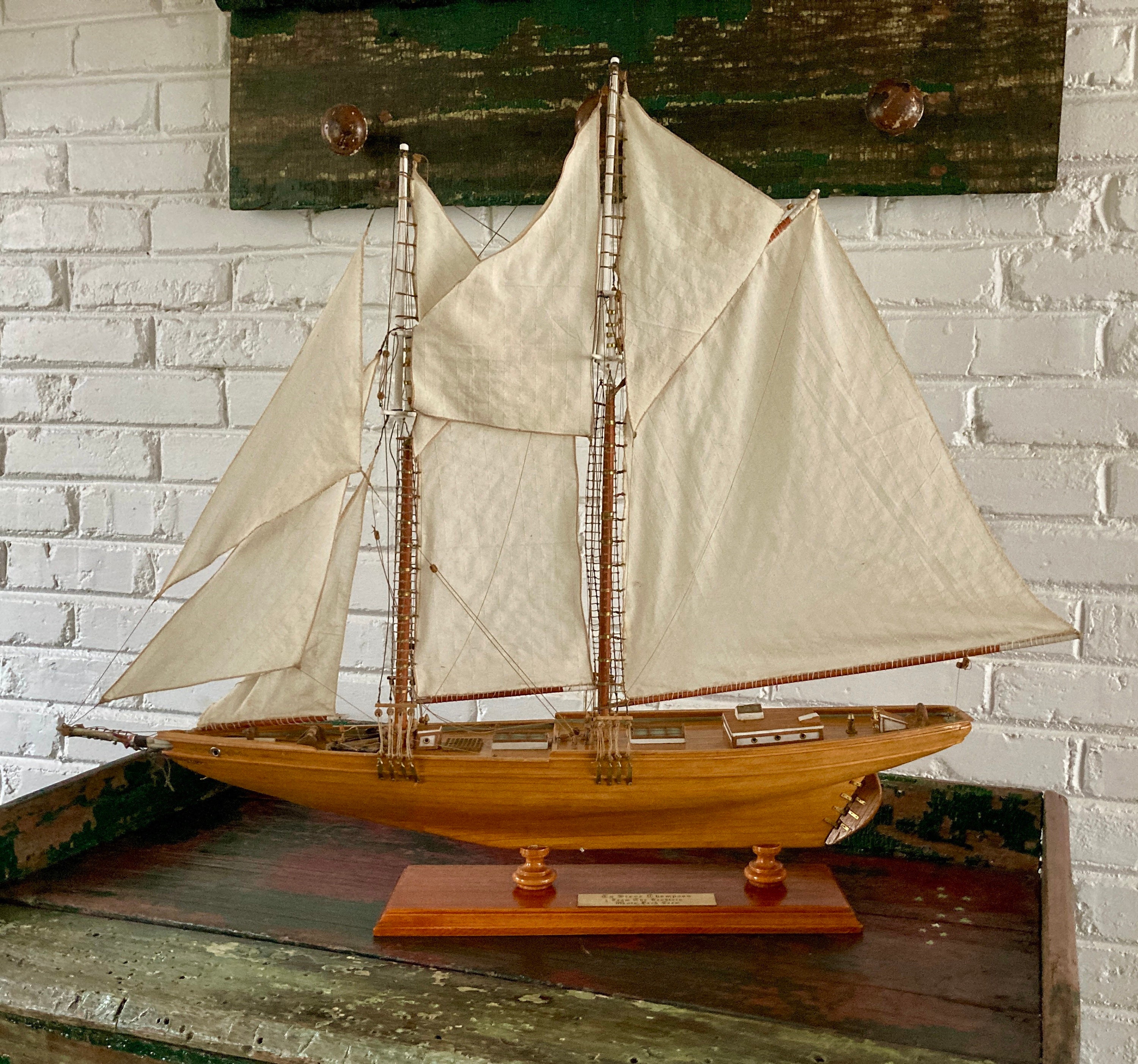 Wooden Scale Model Schooner bluenose II Assembled Rigged & Under Sail ...