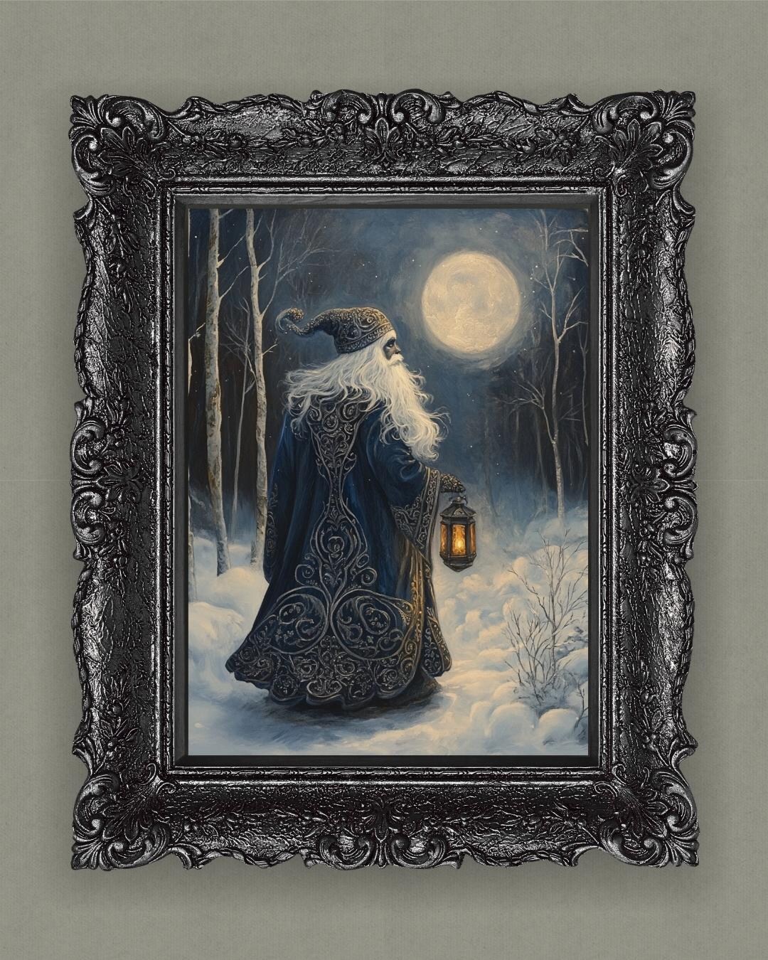 The Wizard | Gothic Fantasy Wall Art Print | Mystical Winter Witchcore ...
