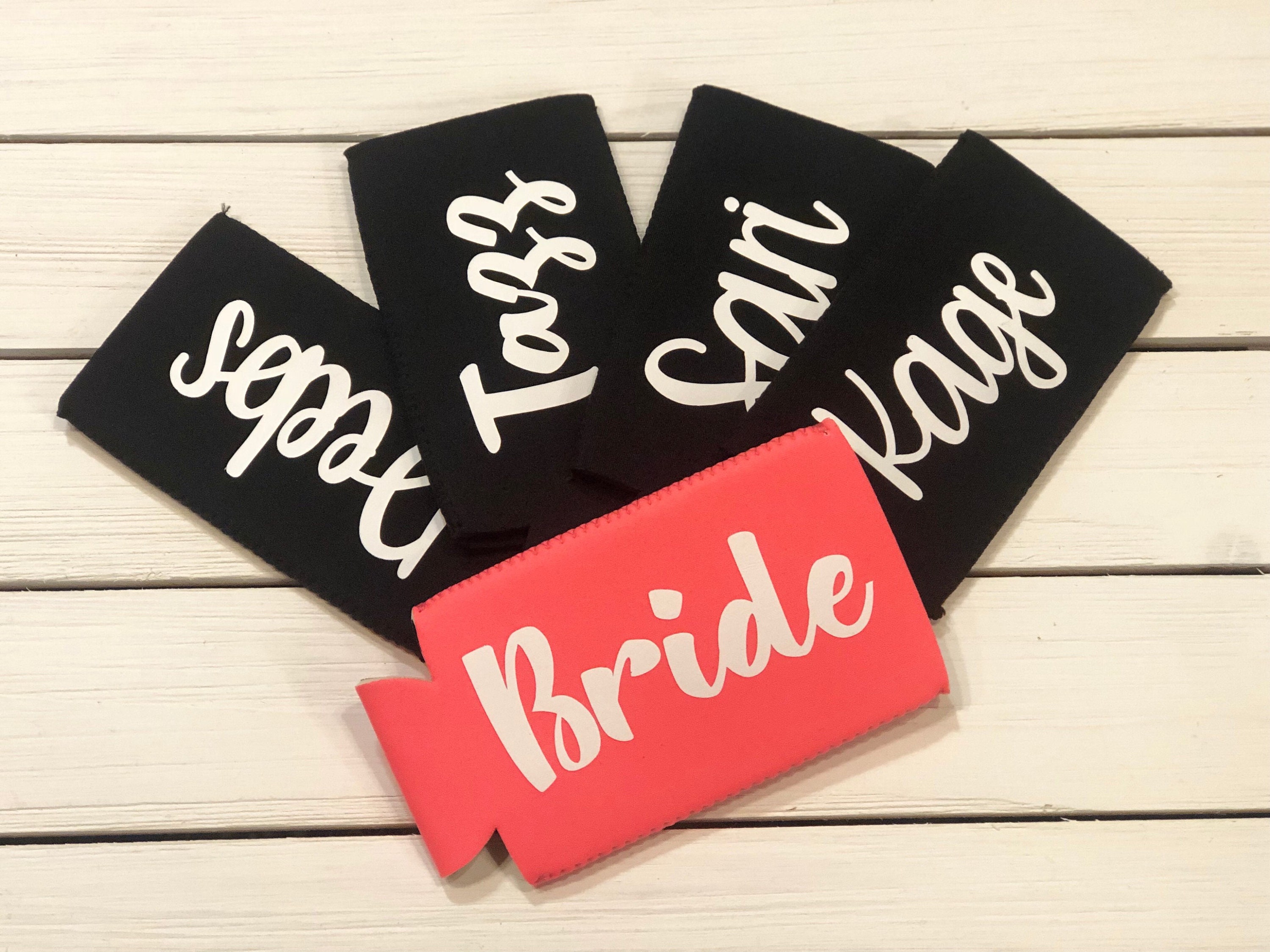 Custom Name Can Cooler Personalized Drinkware Bridesmaid | Etsy