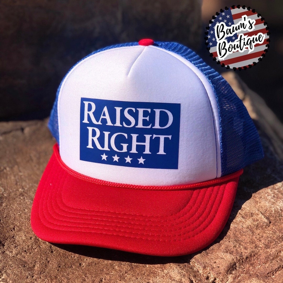 Raised Right Trucker Hat, Republican Hat, Conservative Baseball Cap, Women’s Baseball Hat, Right ...