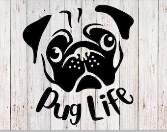 Pug Dog on Board Car Window Sticker Canine Sign Decal V01 - Etsy