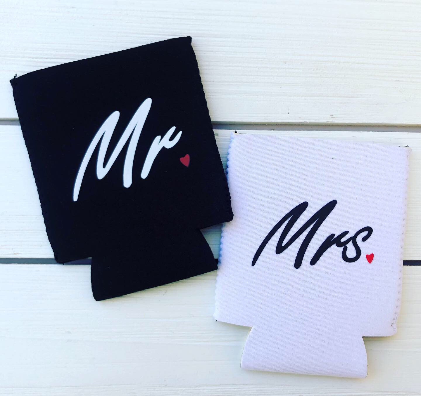 Mr & Mrs Beer Can Cooler Set Wedding Cozy Set Engagement Can | Etsy