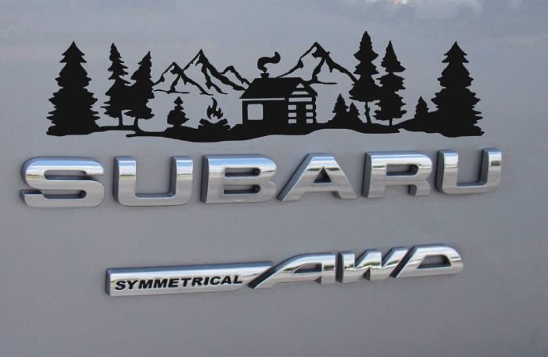 7" Cabin Mountain Decal, Camping Car Emblem Graphic, Sticker for Trunk ...