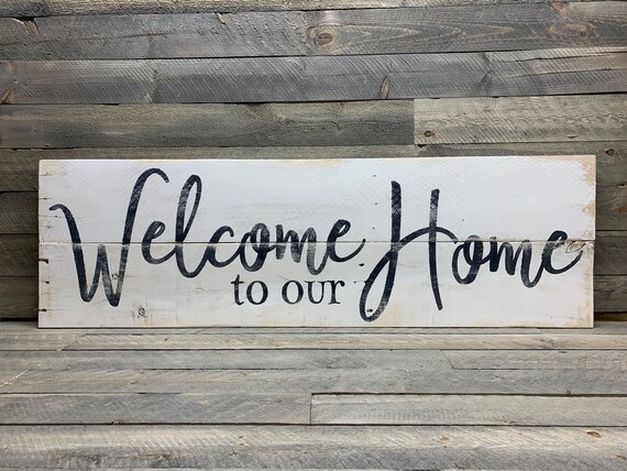 Welcome to our Home Sign New Home Gift Entryway Sign | Etsy