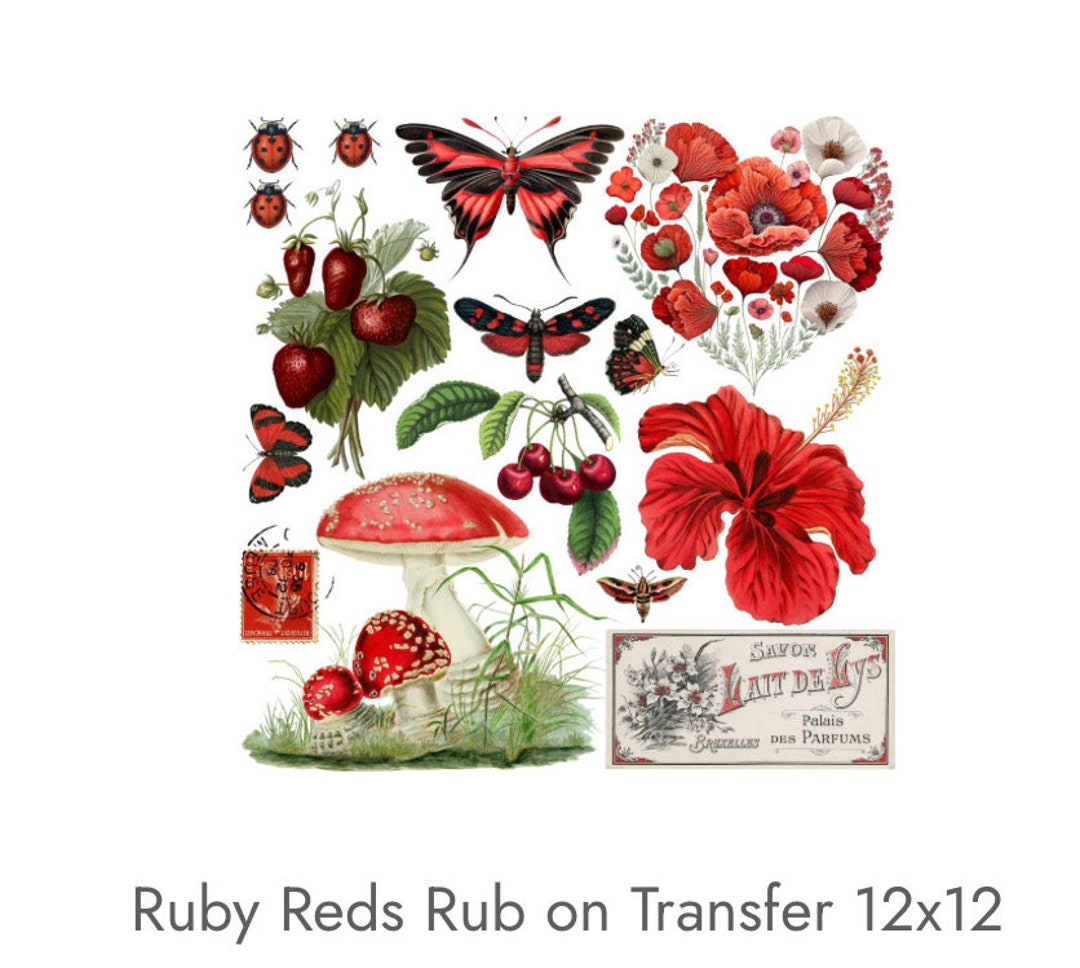Ruby Reds Rub on Transfer 12x12 - Etsy