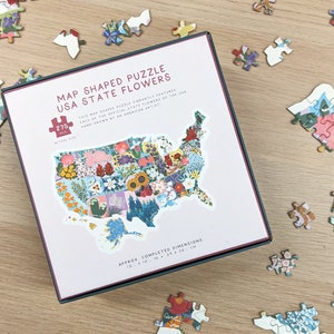 US State Flowers Map Jigsaw Puzzle: Unique 275 Piece Design - Etsy