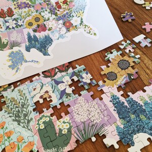 US State Flowers Map Jigsaw Puzzle: Unique 275 Piece Design - Etsy