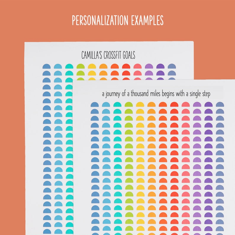 Goal Tracking Calendar Wall Art Rainbow Scratch off Print - Etsy