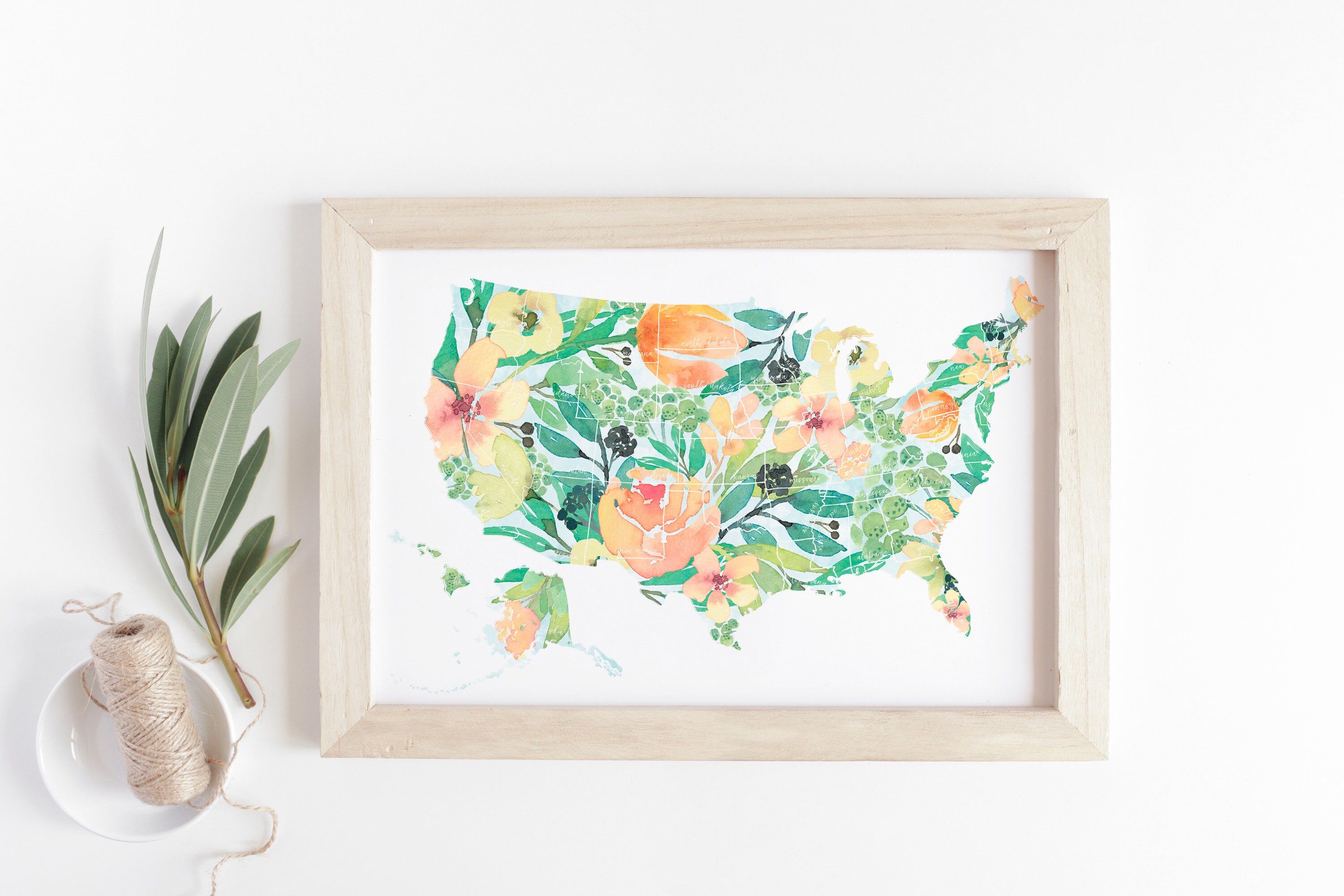 Scratch Your Travels Floral USA Map Scratch Off Map United | Etsy