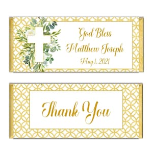 Religious Candy Bar Wrapper, Cross With Greenery, Catholic Candy ...