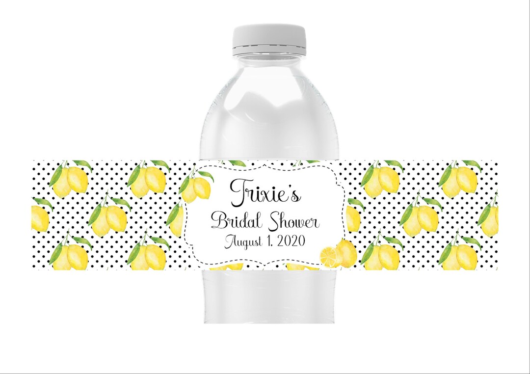 Lemon Water Bottle Labels, Personalized Birthday Party Favors, Bridal ...