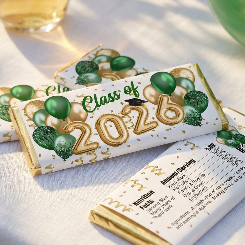Graduation Party Favors, Custom Candy Wrappers, Class of 2026, Hershey ...