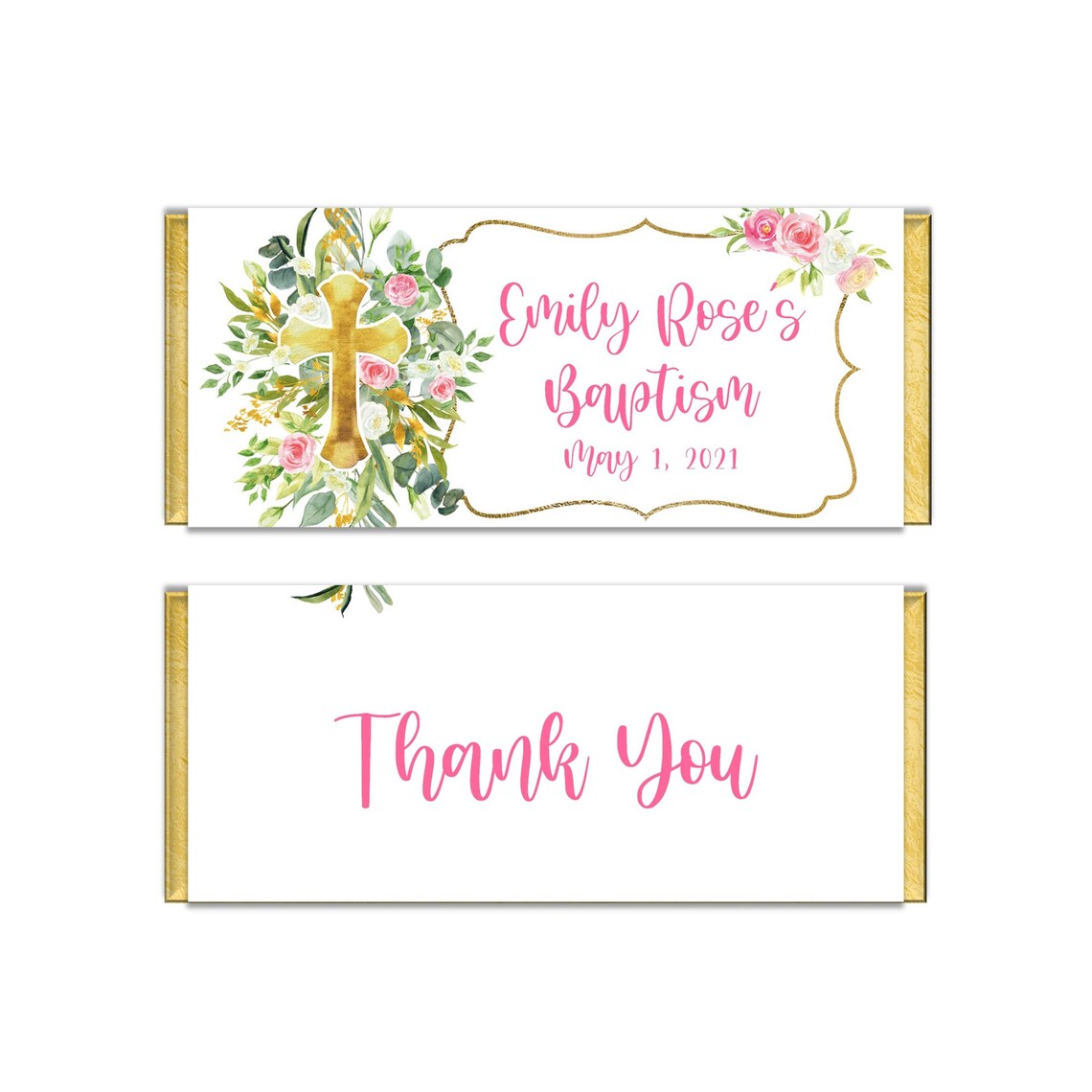 Floral Greenery Religious Candy Bar Wrapper Catholic Candy | Etsy