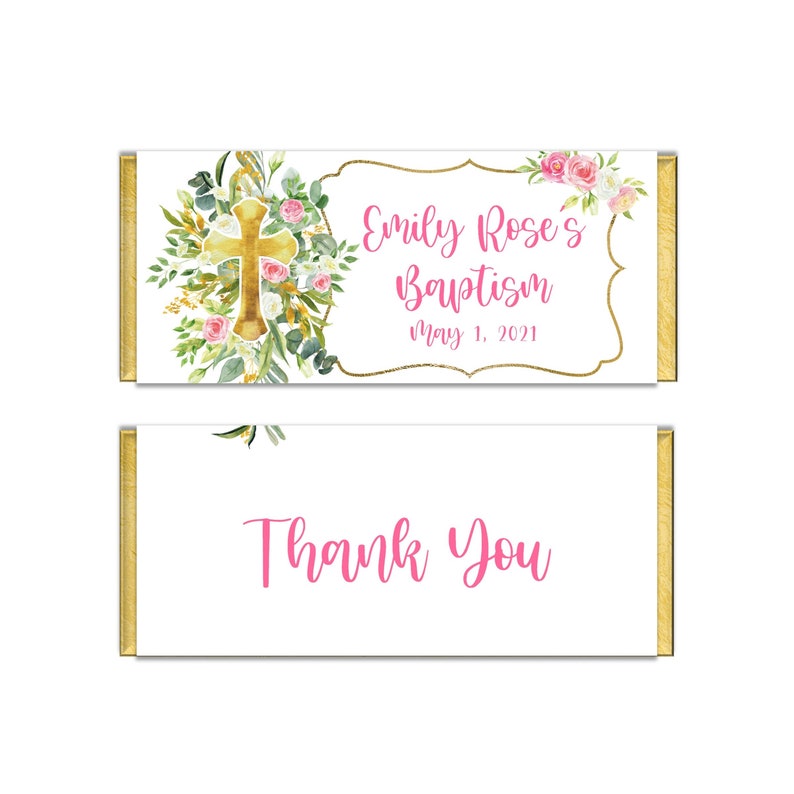 Floral Greenery Religious Candy Bar Wrapper Catholic Candy | Etsy