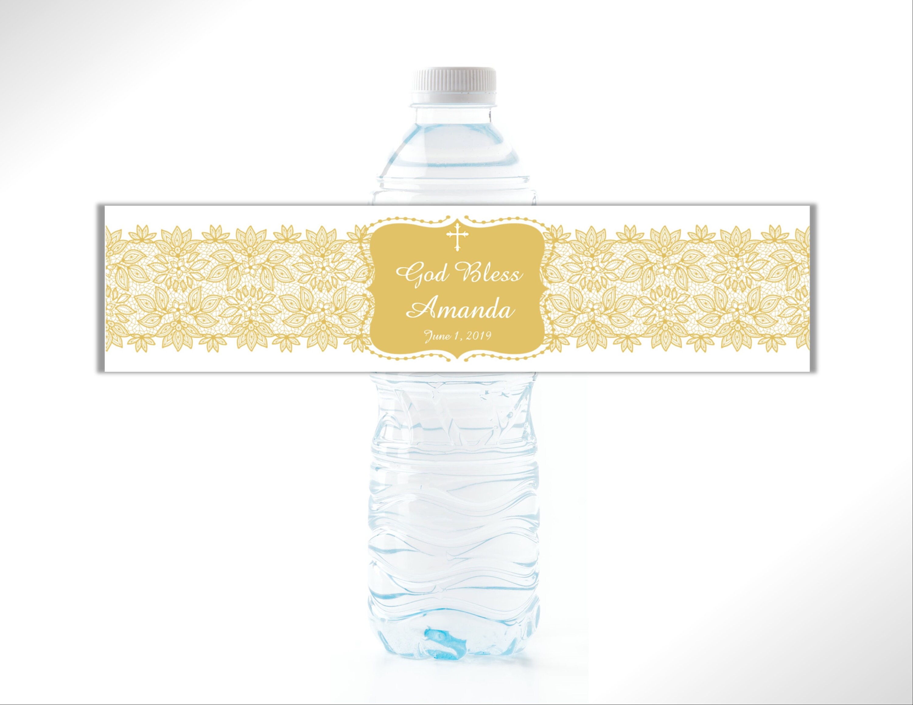 Religious Personalized Water Bottle Labels Custom Bottled - Etsy España