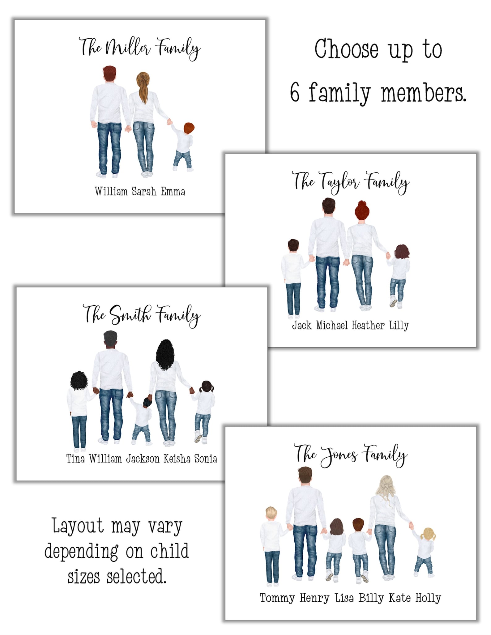 Personalized Family Note Cards Blank Folded Note Cards With | Etsy