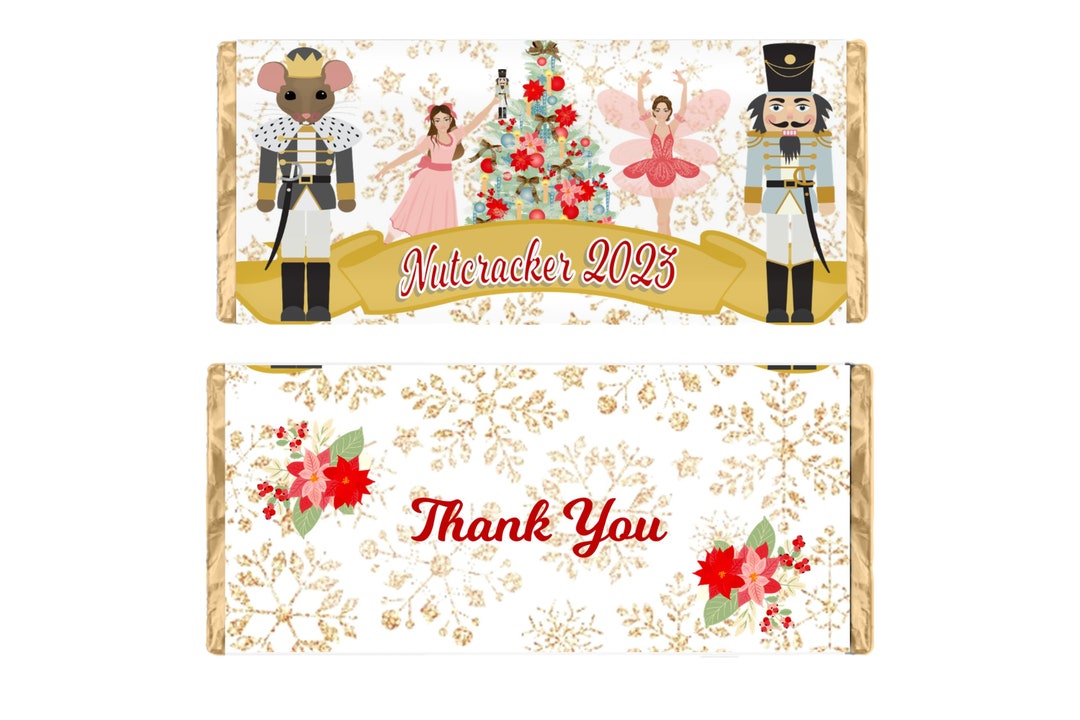 Nutcracker Candy Bar Wrappers, Personalized and Printed Hershey Bar ...