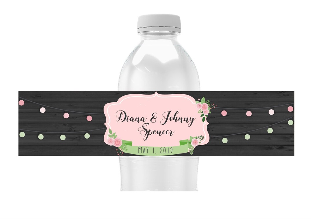 Rustic Water Bottle Labels, Personalized Party Favors for Wedding ...