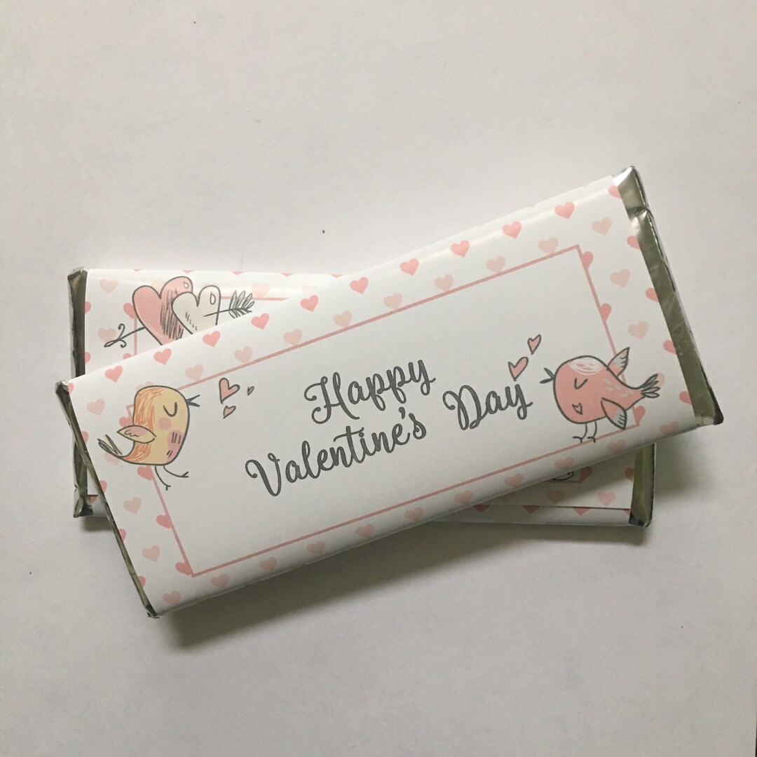 Valentine's Day Birds Candy Bar Wrapper, Personalized Hershey Bar ...