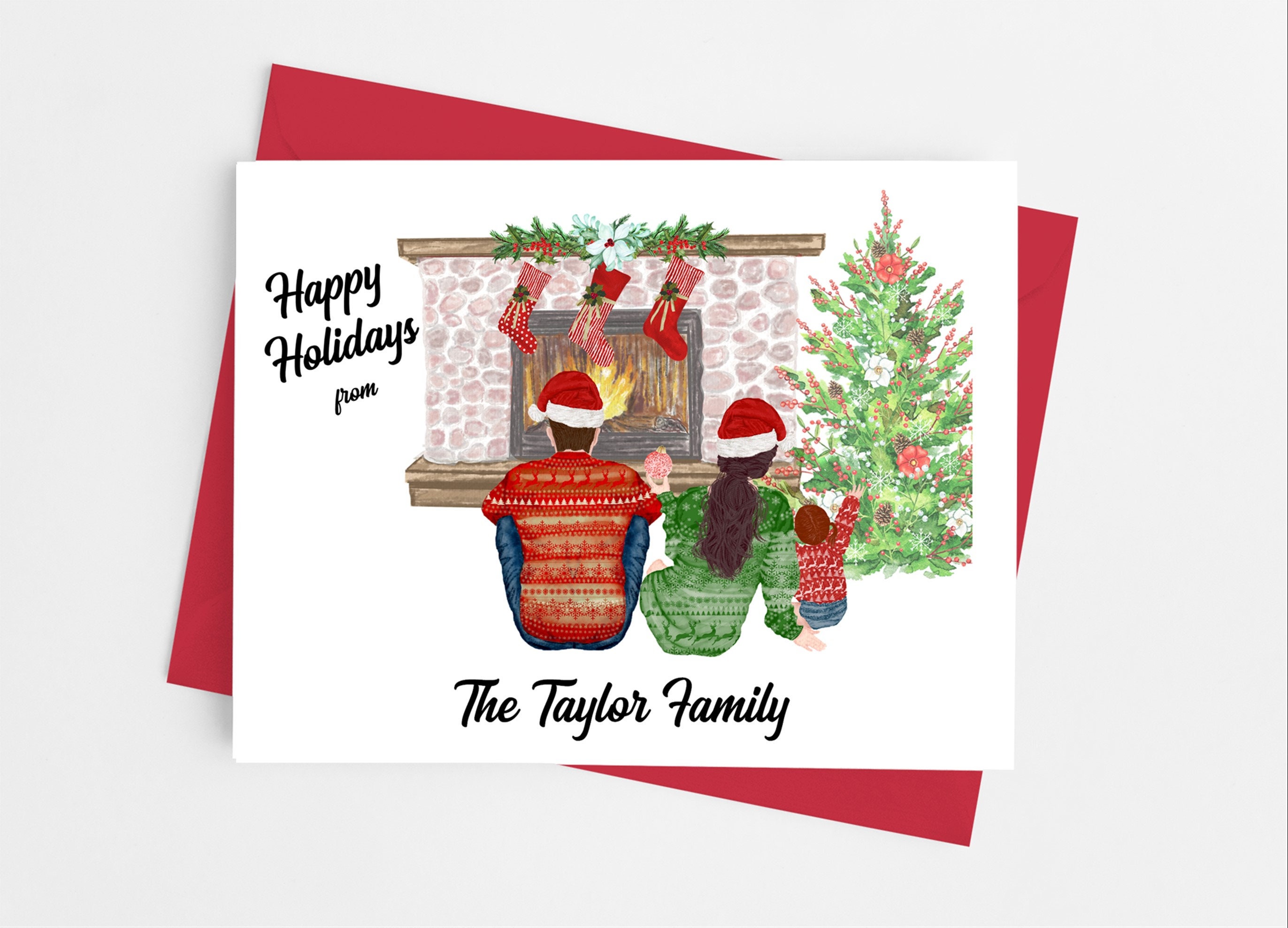 Personalized Christmas Cards Family Note Cards Custom Family | Etsy