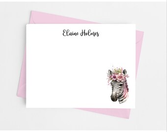 Zebra Note Flats With Matching Envelopes Set of 12 Note Cards - Etsy