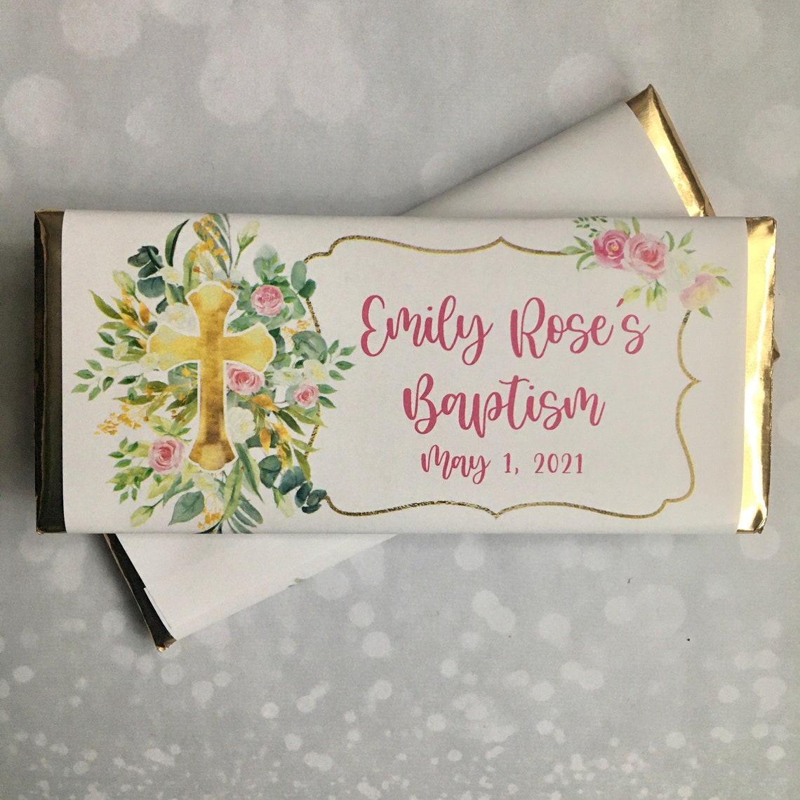 Floral Greenery Religious Candy Bar Wrapper Catholic Candy | Etsy