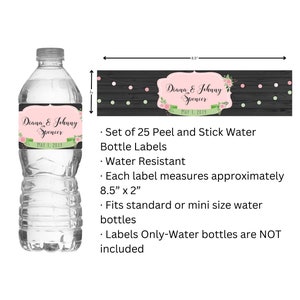 Rustic Water Bottle Labels, Personalized Party Favors for Wedding ...
