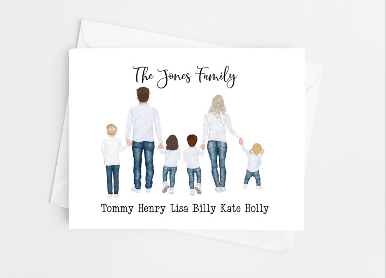 Personalized Family Note Cards, Blank Folded Note Cards With Envelopes ...