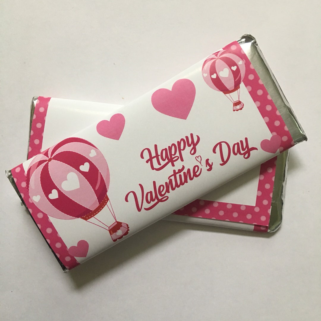 Hot Air Balloon Valentine Candy Bar Wrapper, Personalized Hershey Bar ...
