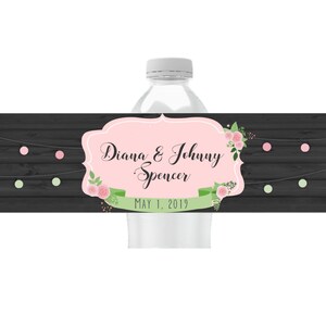 Rustic Water Bottle Labels, Personalized Party Favors for Wedding ...