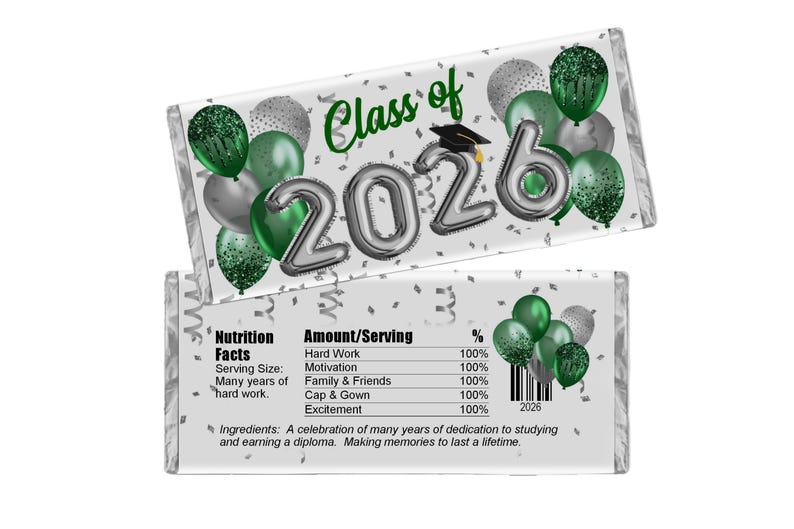 Graduation Party Favors, Custom Candy Wrappers, Class of 2026, Hershey ...