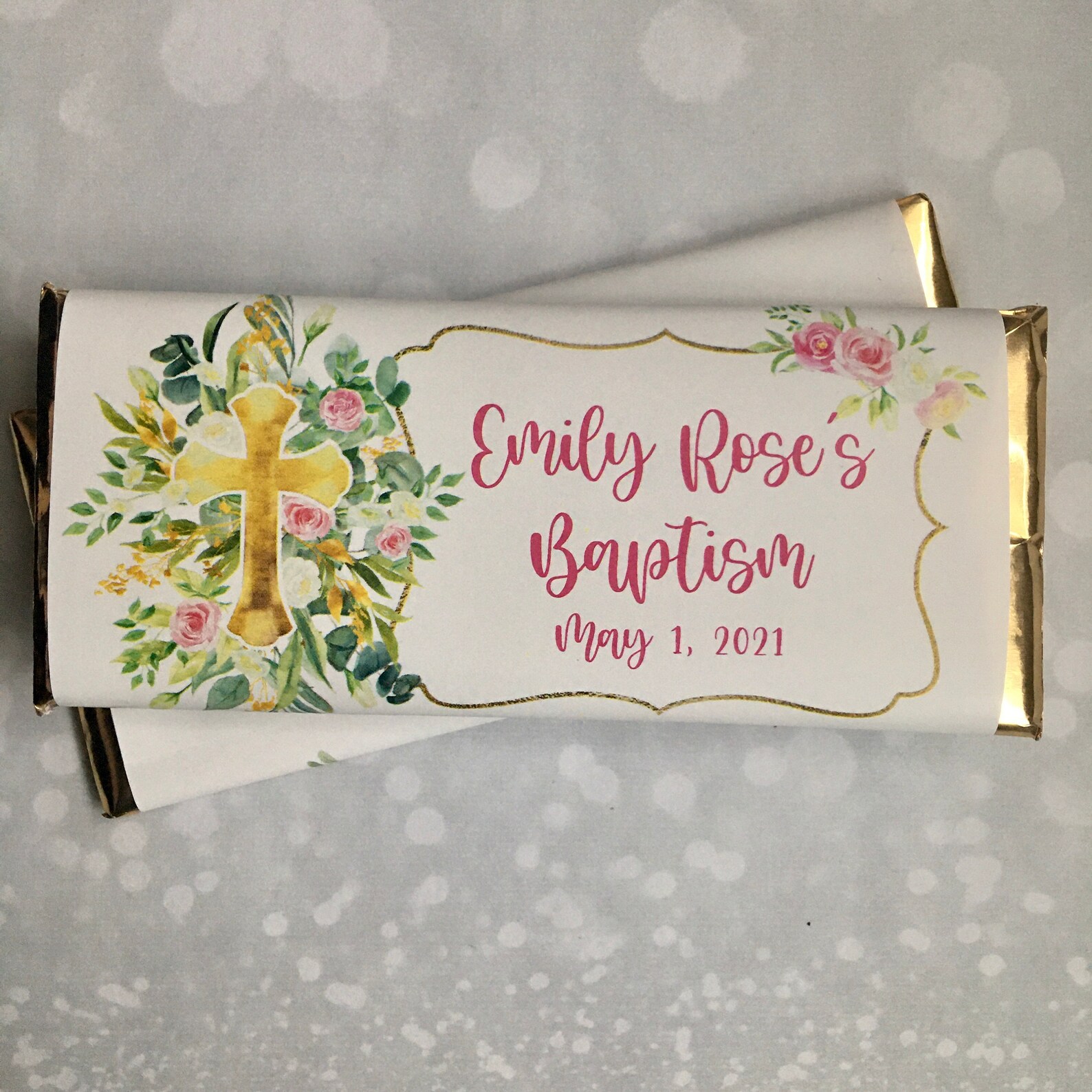 Floral Greenery Religious Candy Bar Wrapper Catholic Candy | Etsy